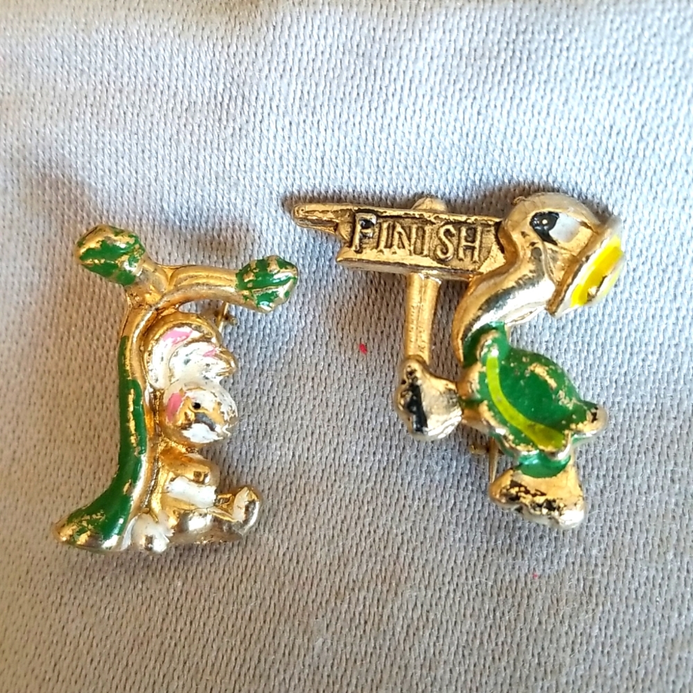 Tortious & Hare Fairy Tale Vintage Scatter Pins - Gem